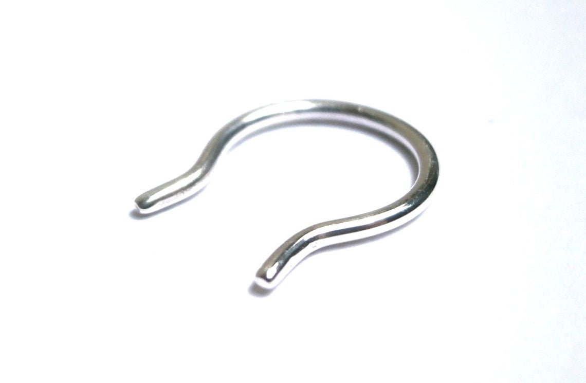 Sterling Silver Septum Retainer: Bell Shape Nose Piercing - Etsy