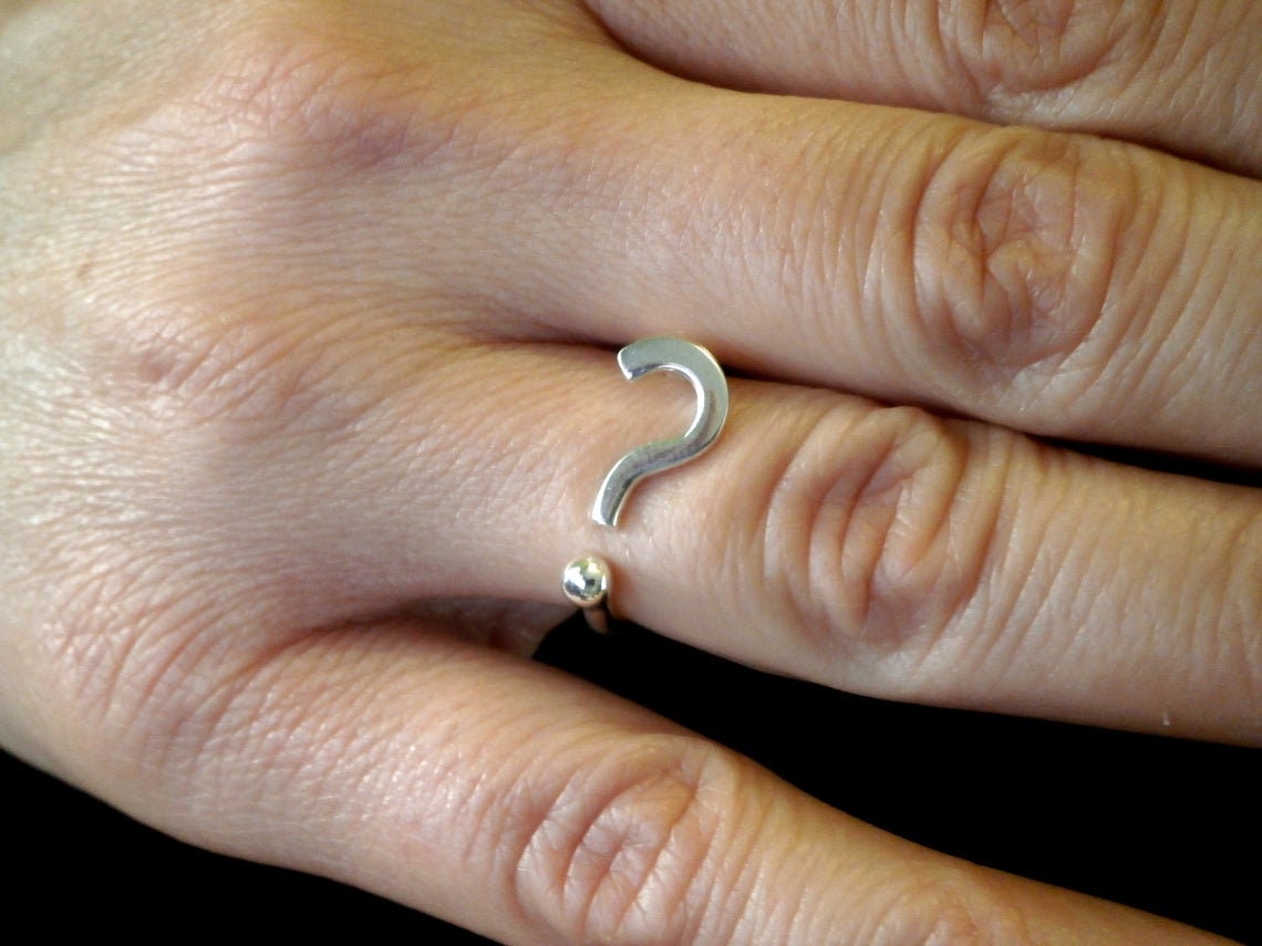 Silver Question Mark Ring Exclamation Mark Ring Adjustable - Etsy