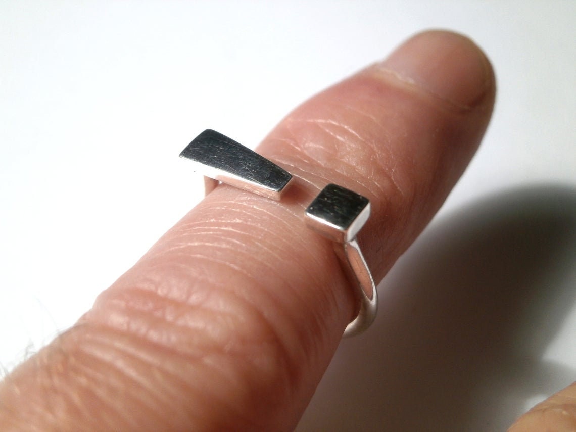 Silver Question Mark Ring, Exclamation Mark Ring, Adjustable Statement Ring, Minimal Ring, Gift ...