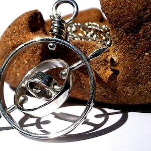 Sterling Silver Gyroscope Necklace: Handmade Moving Rings Pendant - Etsy