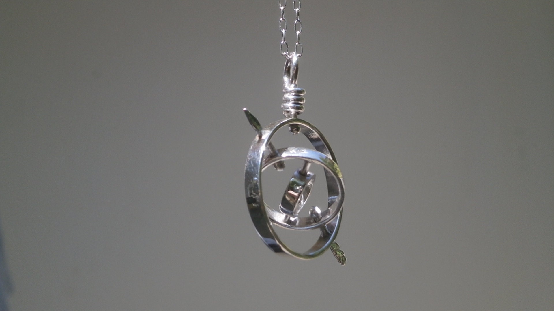 Sterling Silver Gyroscope Necklace: Handmade Moving Rings Pendant - Etsy