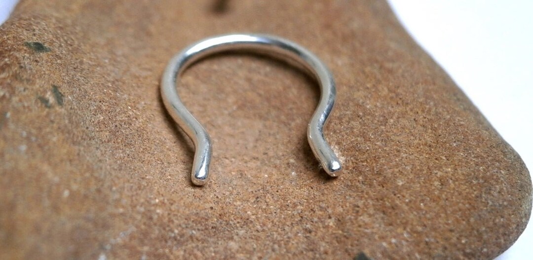 Sterling Silver Septum Retainer: Bell Shape Nose Piercing - Etsy