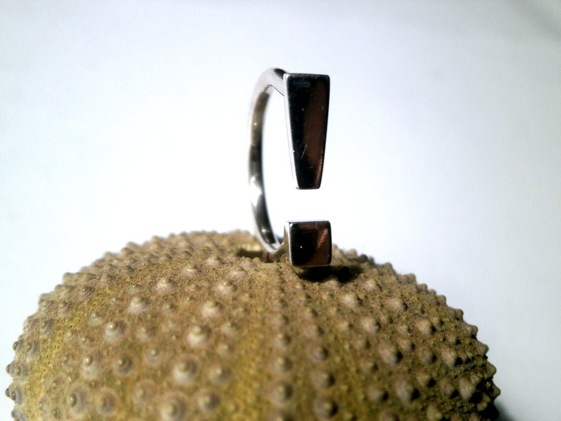 Silver Question Mark Ring, Exclamation Mark Ring, Adjustable Statement ...