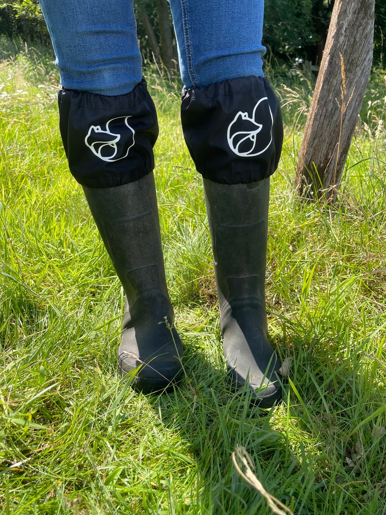 Black Welly Boot Toppers Ideal Equestrian Gardening Fishing - Etsy UK