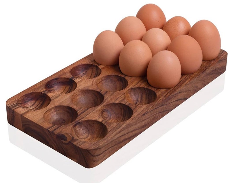 18 Hole Wooden Egg Tray - Etsy