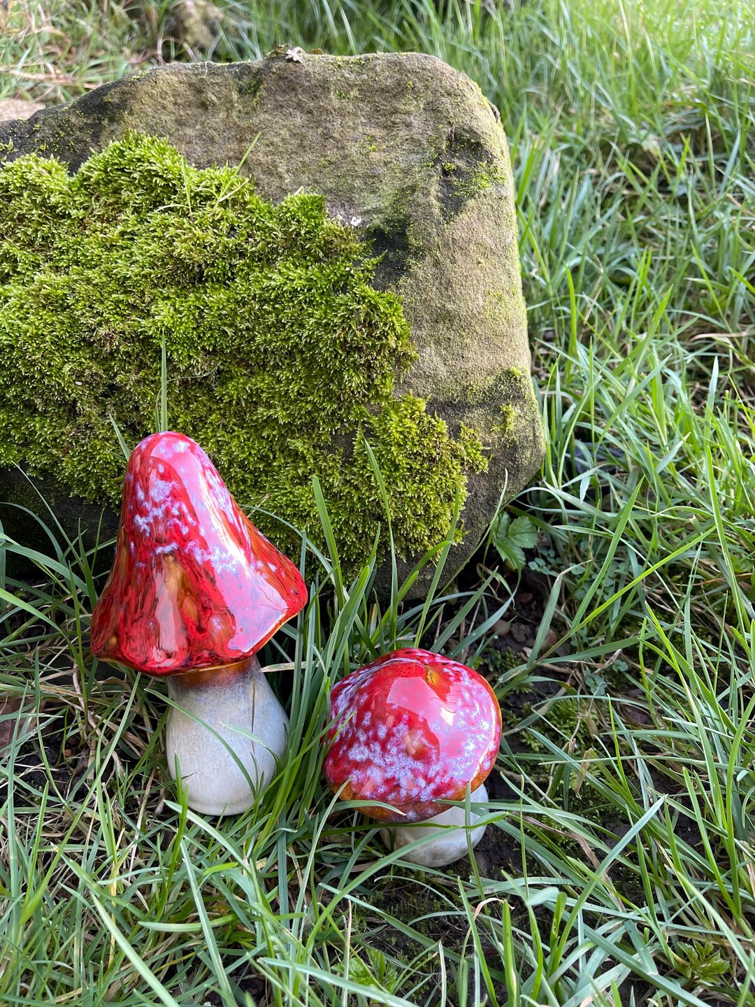 Ceramic Glazed Toadstools Ideal Indoor or Out Decoration - Etsy
