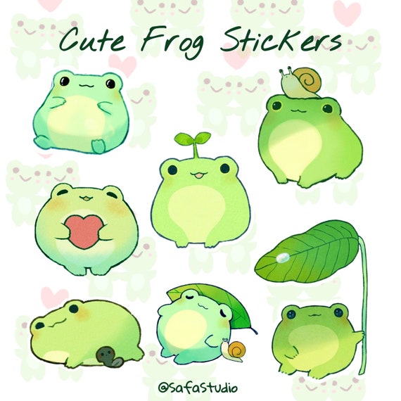 Cute Frog Stickers waterproof | Etsy