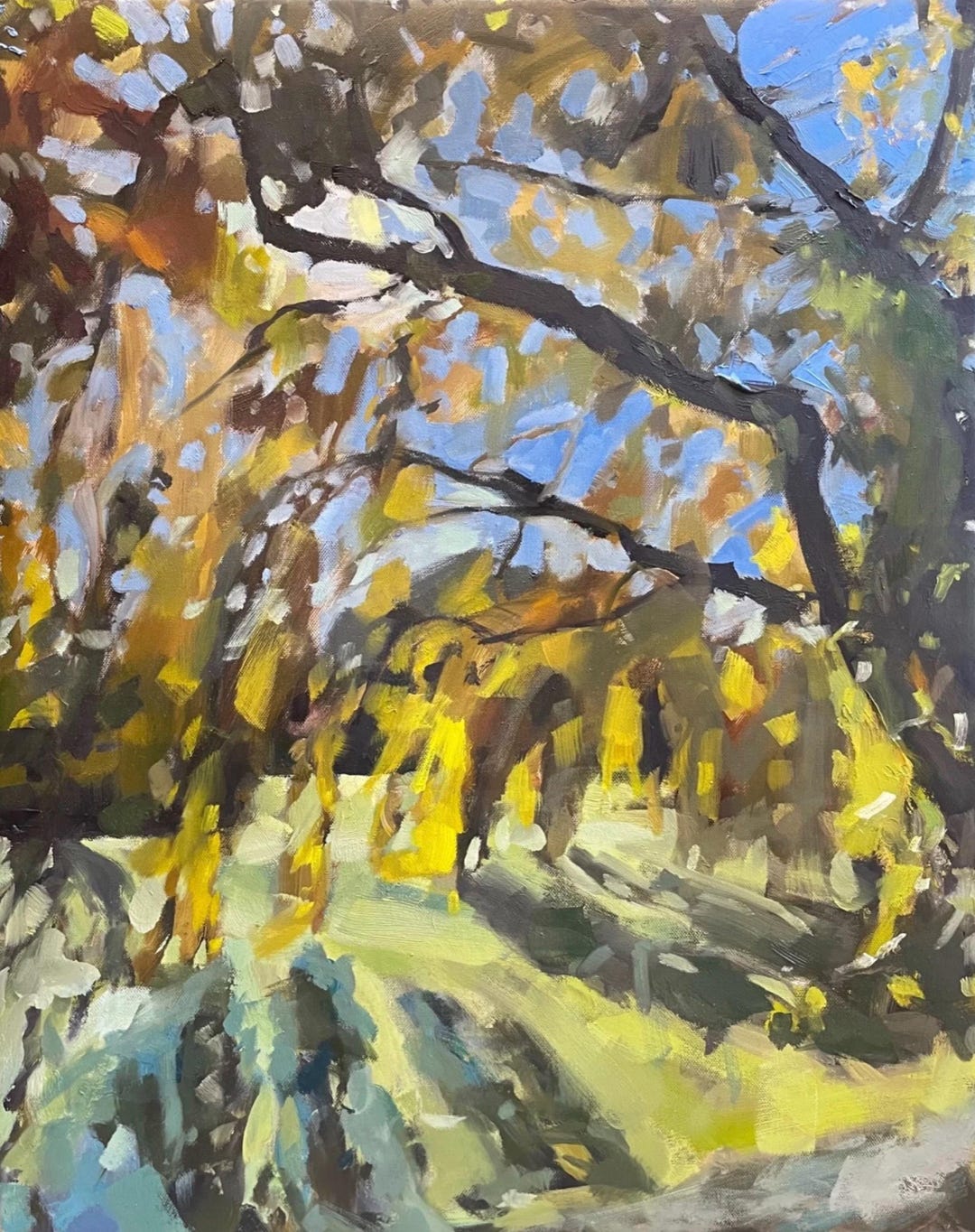NYC OIL PAINTING - "japanese Hill and Pond Garden", Brooklyn Botanical ...