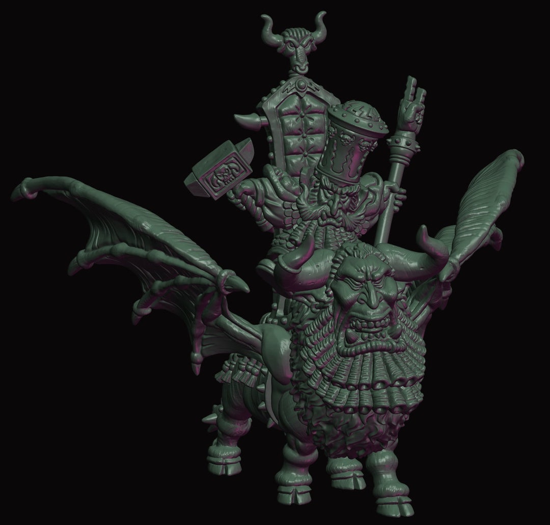 Evil Dwarf High Priest on Winged Bulltaur - Etsy