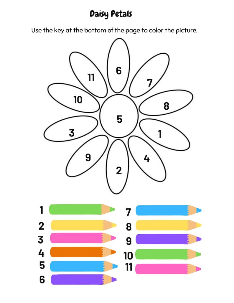 Daisy Petals COLORING Activity - Etsy