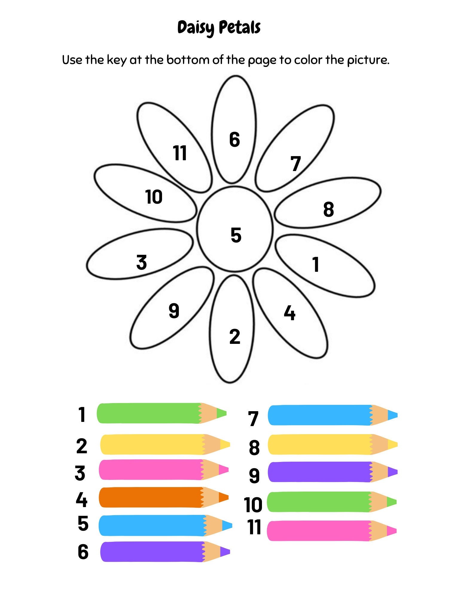 Daisy Petals COLORING Activity - Etsy