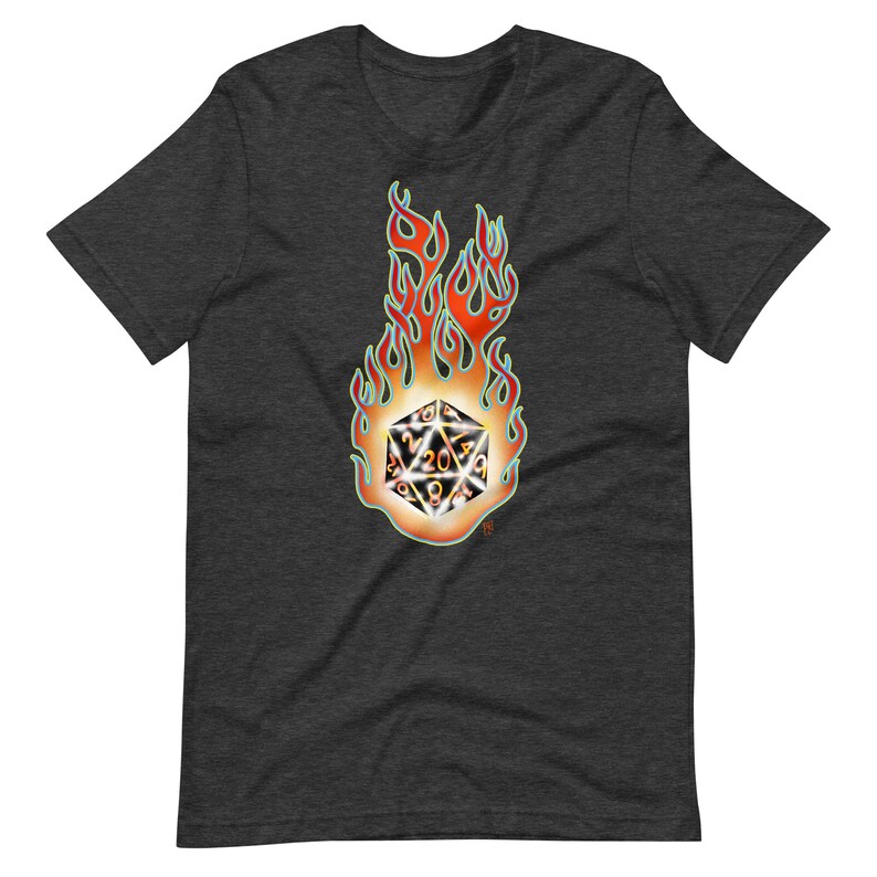 Flaming D20 Hot Rod Style Flames Unisex T-shirt - Etsy
