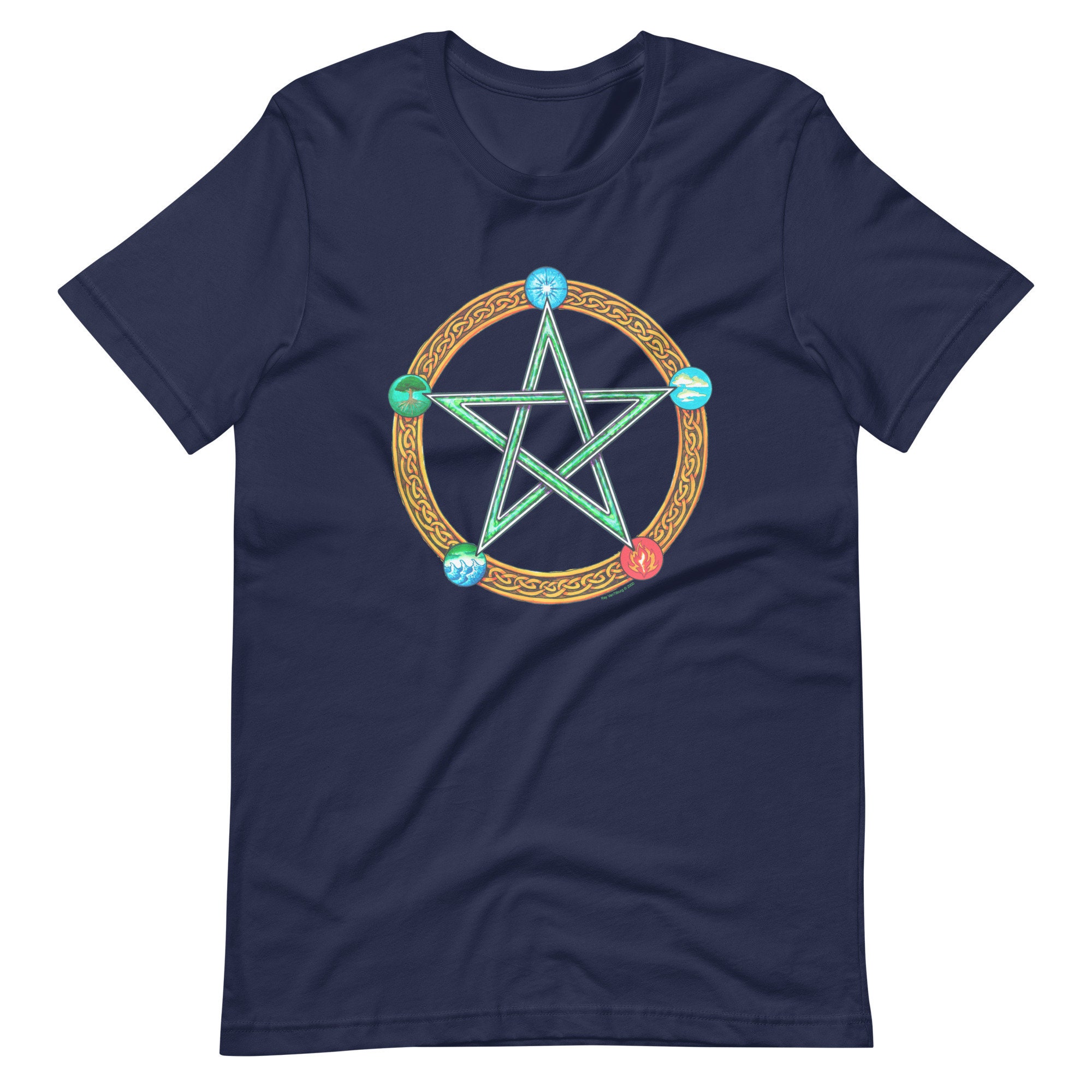 Celtic Pentagram, Earth, Fire, Water, Air, Spirit, Unisex T-shirt - Etsy