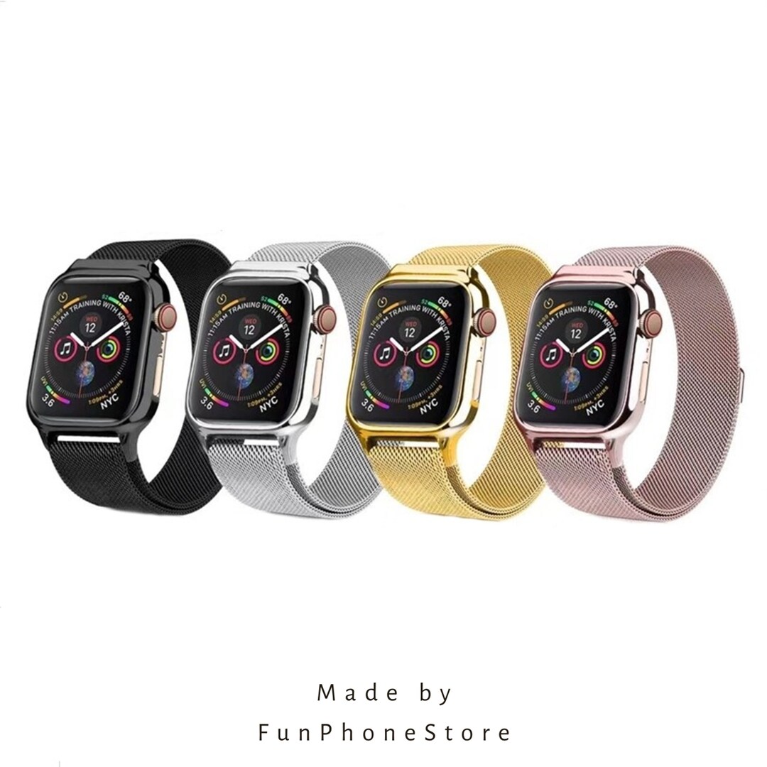 4 Colors Milanese Loop Magnetic Custom Band With Case Apple Watch 38mm ...