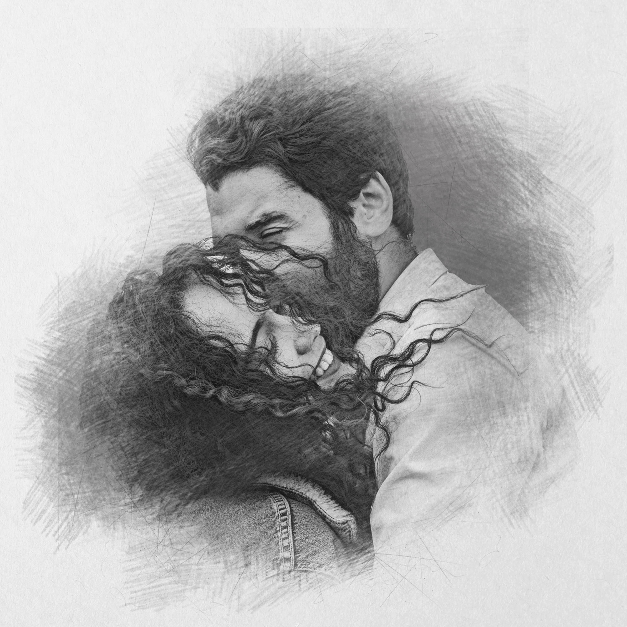 Couple Pencil Drawing Portrait From Photo Personalized Etsy