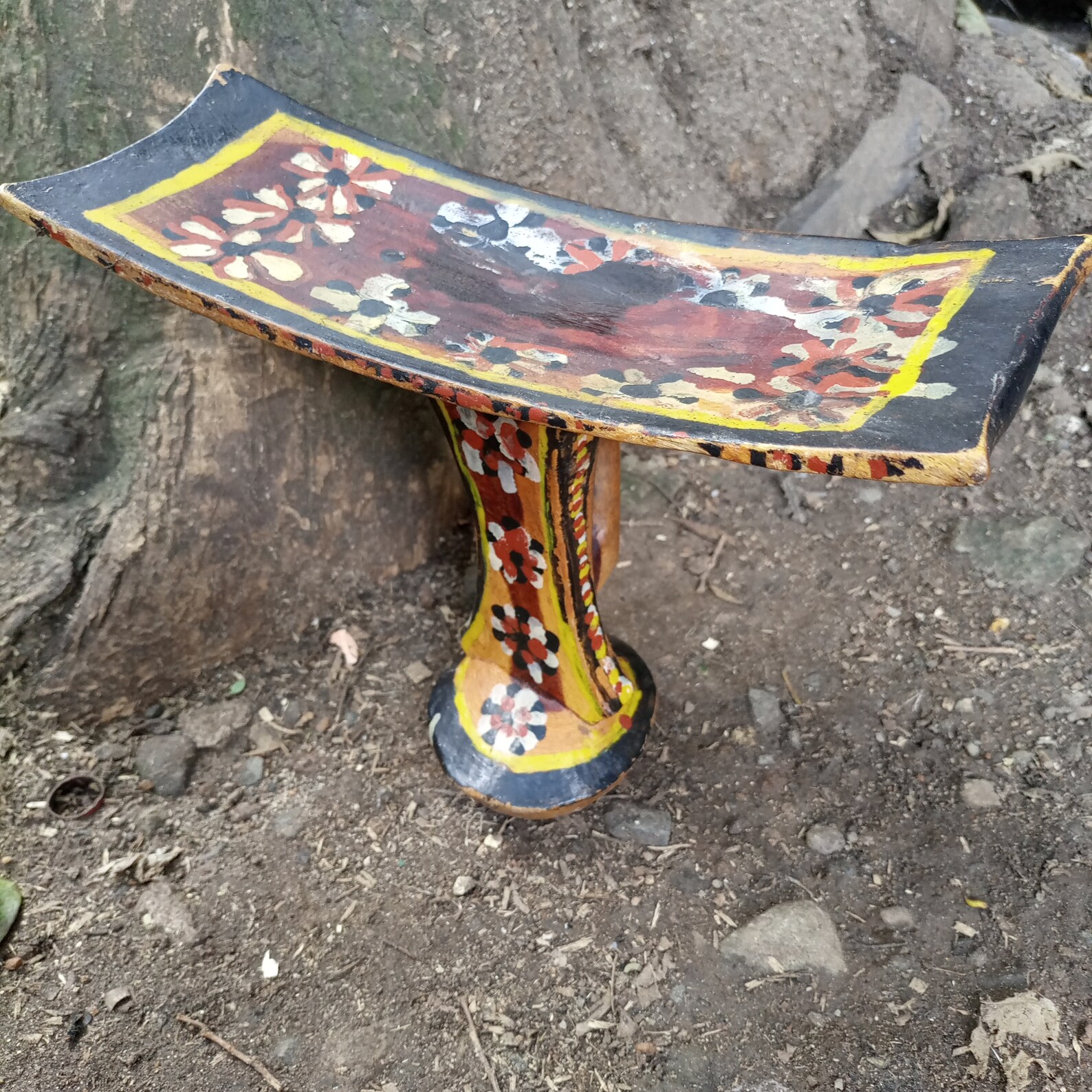 Vintage Turkana Stool Chair Headrest Antique Kenya African Wood Art ...