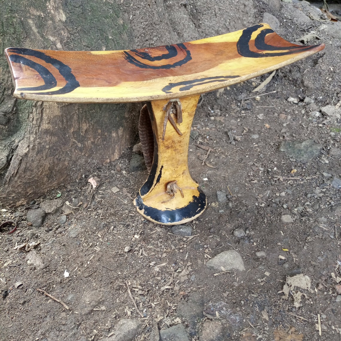 Vintage Turkana Wood Stool Chair Seat Headrest Kenya Africa - Etsy