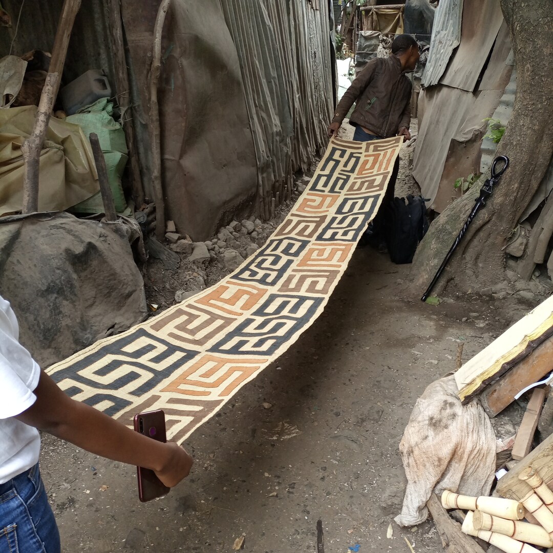 116x24 INCH Bakuba Tribe Original Clothes Textile Tapestry Kasai DRC ...