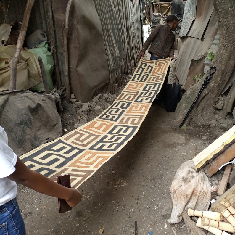 116x24 INCH Bakuba Tribe Original Clothes Textile Tapestry Kasai DRC ...