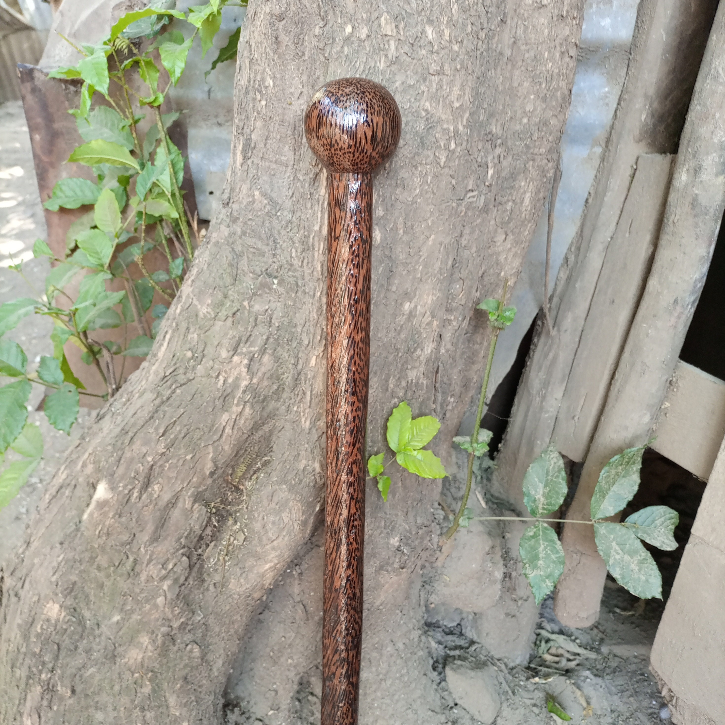 17-27IN Maasai Traditional Palmwood Talking Stick Original Handcarved U ...