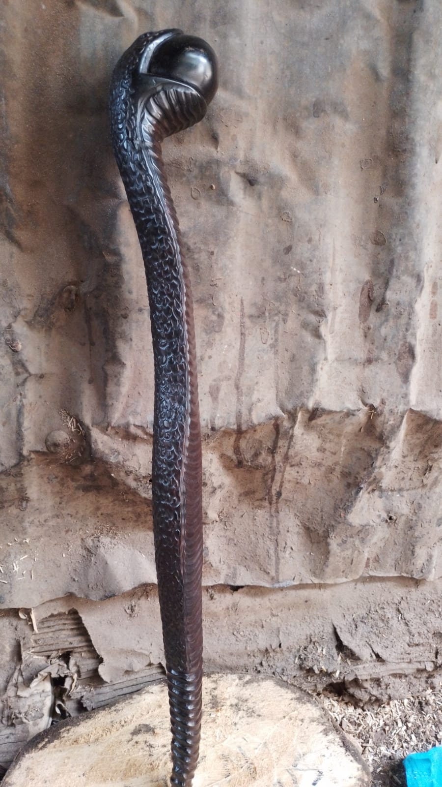 Traditional Rattlesnake Swallowing Egg Talking Stick Handcarved U Pik ...