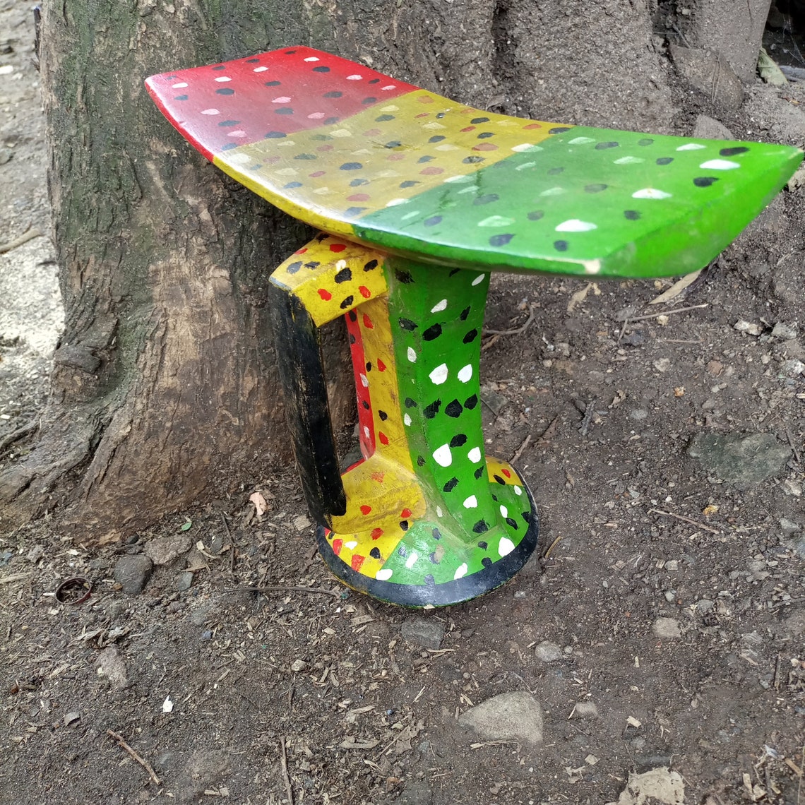 Vintage Turkana Pokot Stool Chair Headrest Antique Kenya African Rasta ...
