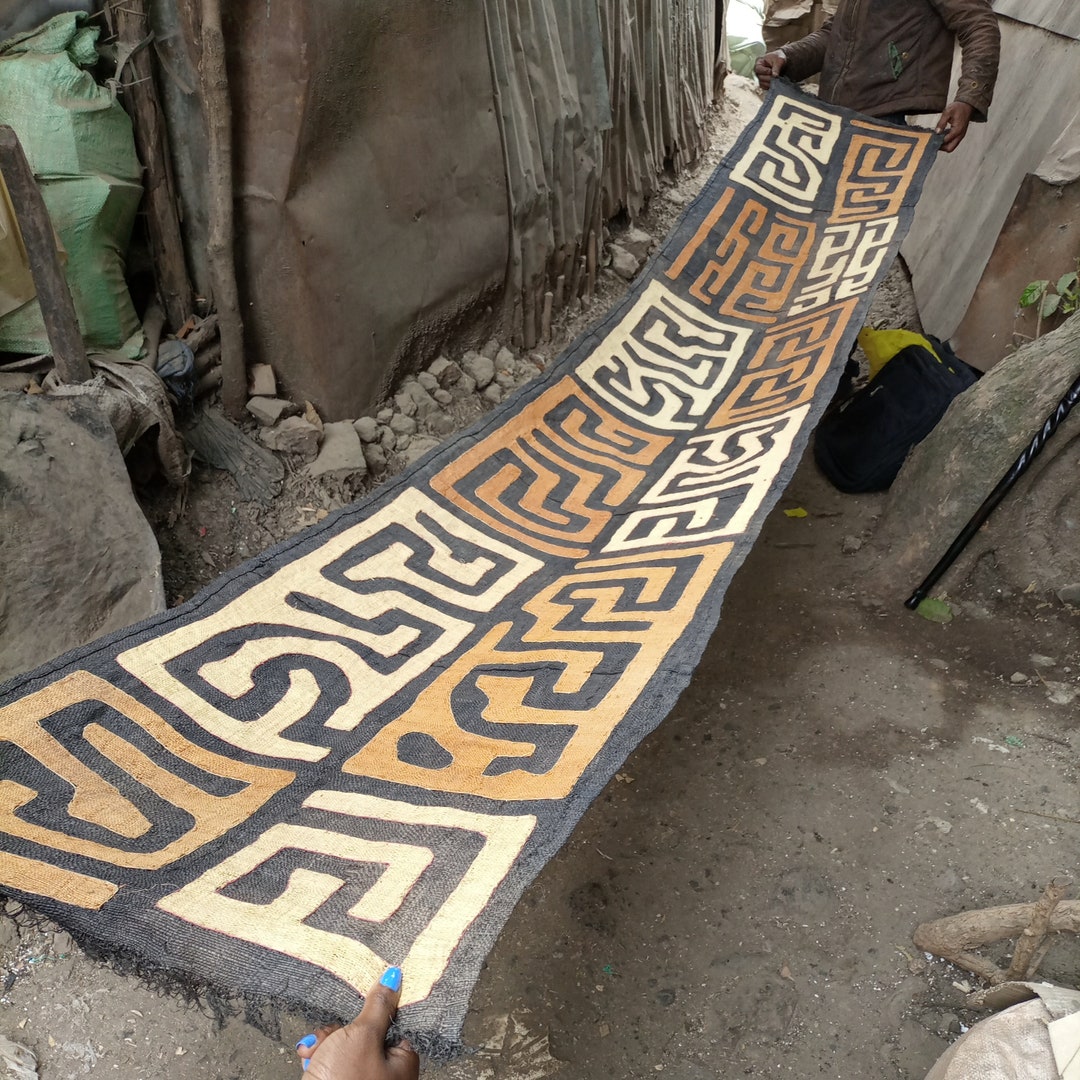 116x24 INCH Bakuba Tribe Original Clothes Textile Tapestry Kasai DRC ...