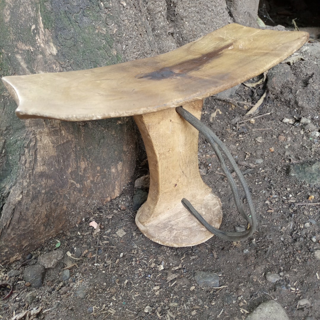 Vintage Turkana Stool Chair Headrest Kenya African Art Original Shelf ...