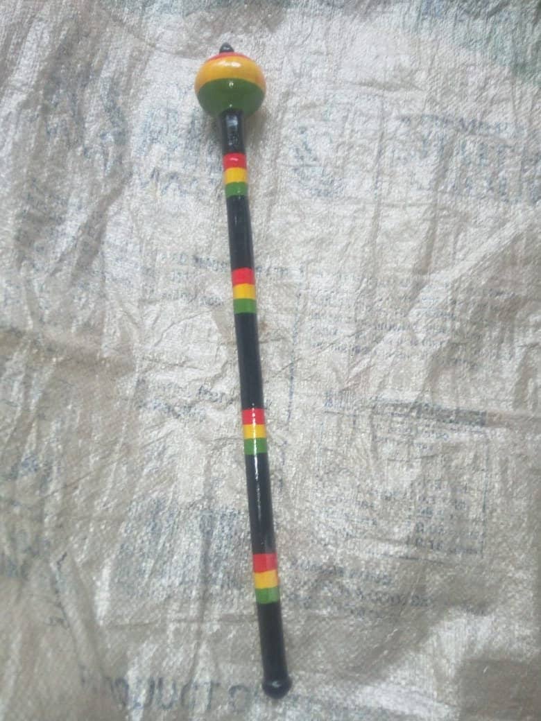 Traditional Rastafarian Talking Stick Original Handcarved U Pik Wood 17 ...