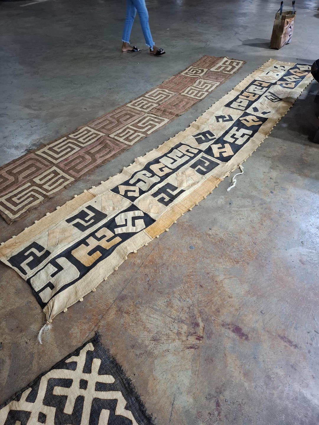 116x22 INCH Bakuba Tribe Original Clothes Textile Tapestry Kasai DRC ...