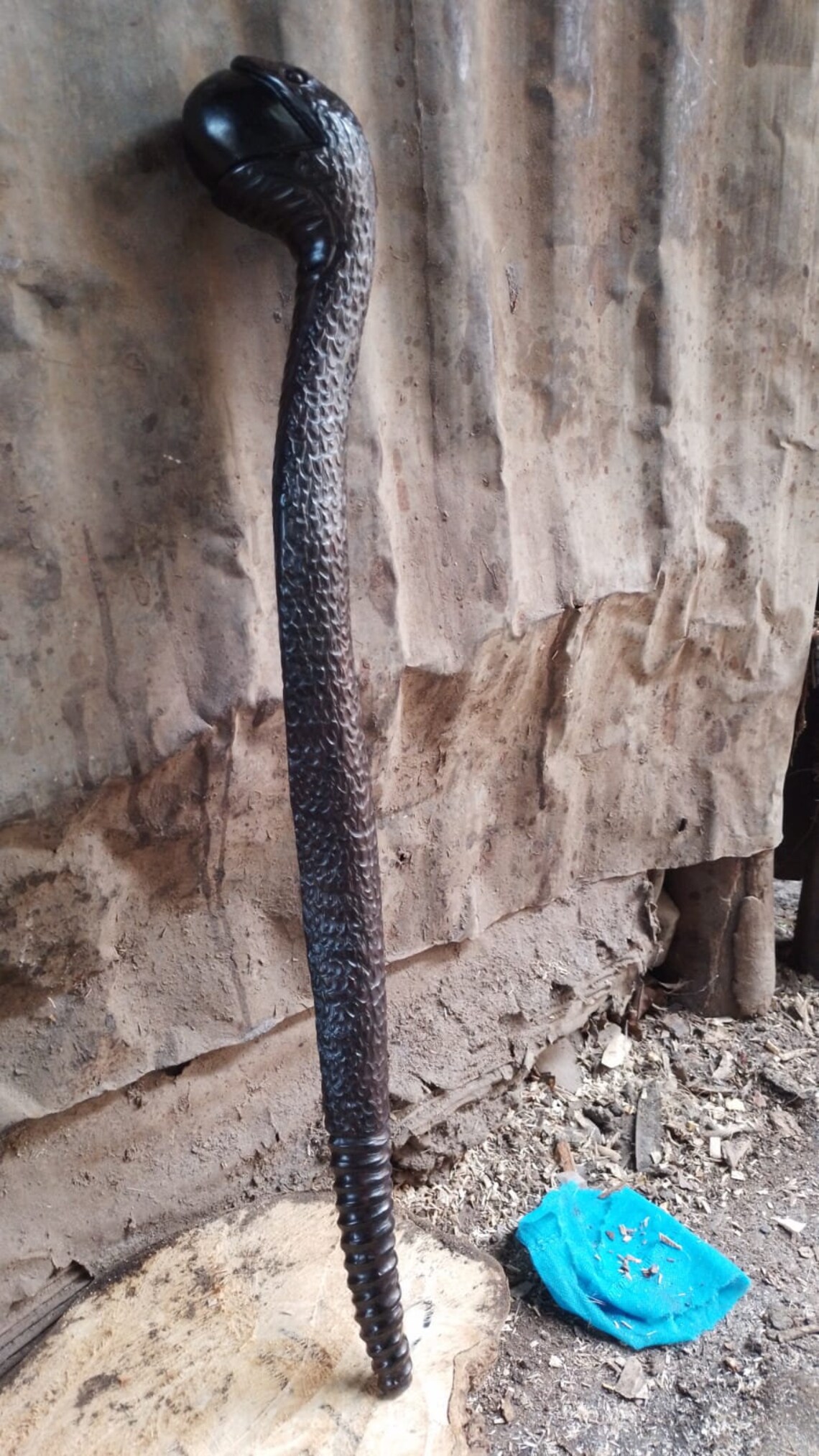 Traditional Rattlesnake Swallowing Egg Talking Stick Handcarved U Pik ...