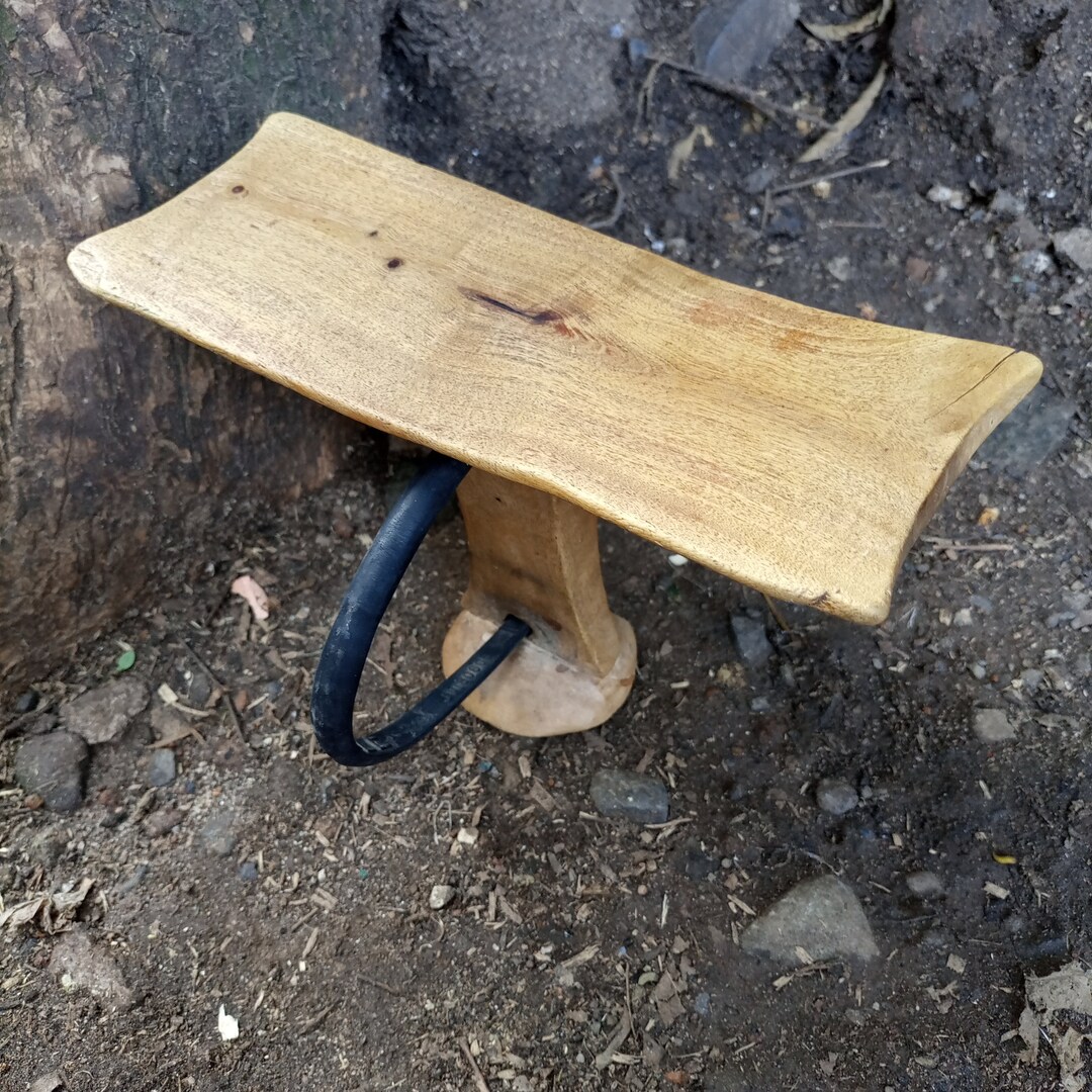 Vintage Pokot Acacia Wood Stool Chair Seat Headrest Antique Kenya ...