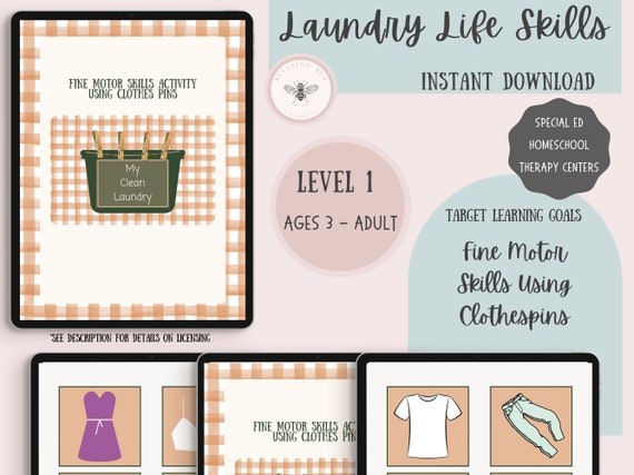 Laundry Life Skills Fine Motor Skills Homeschool Special - Etsy