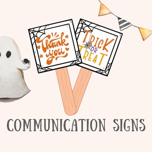 Halloween Essentials PECS Communication Bracelets Trick or Treat Sign ...
