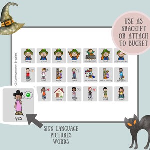 Halloween Essentials PECS Communication Bracelets Trick or Treat Sign ...