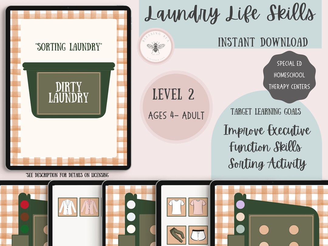 Laundry Life Skills Learn How to Sort Laundry Autism - Etsy