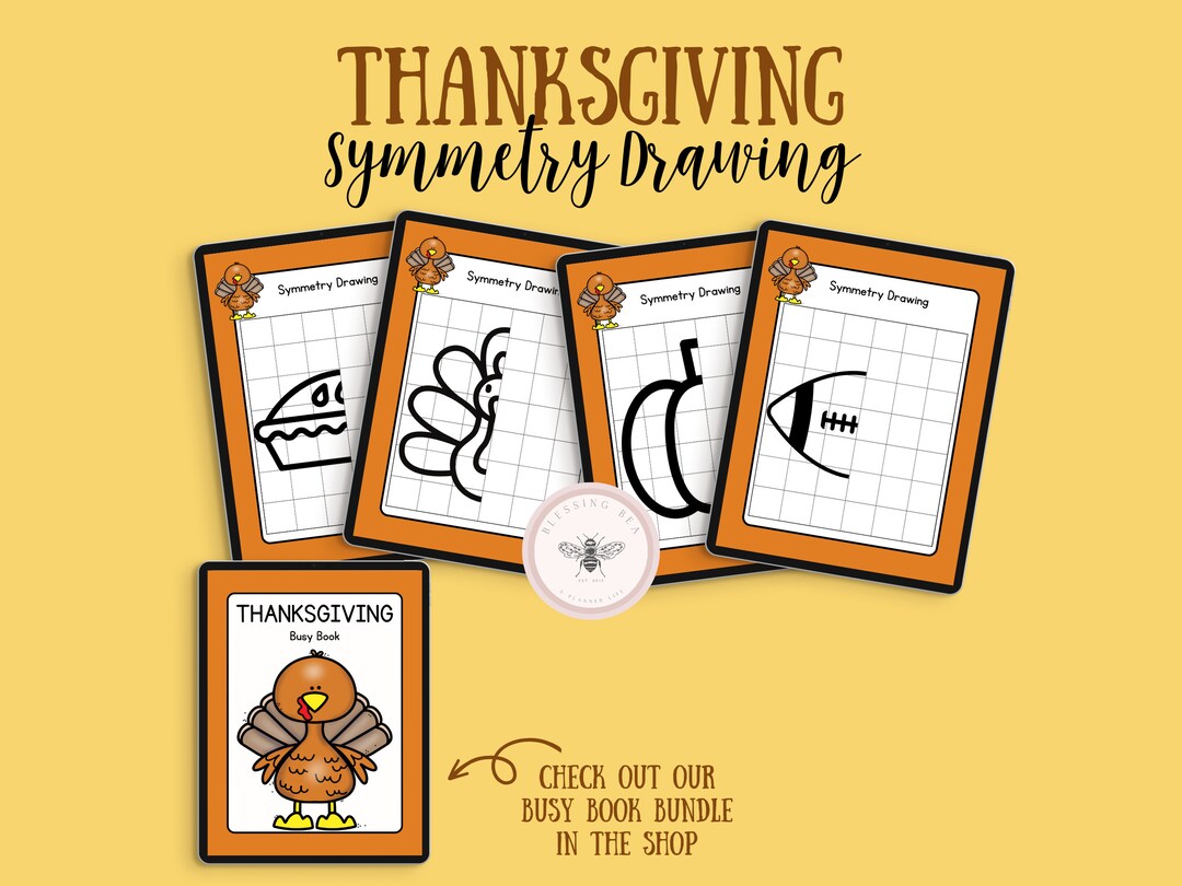Thanksgiving Mini Busy Book Symmetry Autism Pre-k Special Ed Homeschool ...