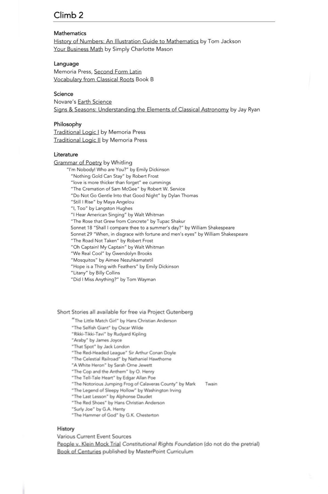 Masterpoint Curriculum Climb 2 Trail Guide (8th Grade) - Etsy