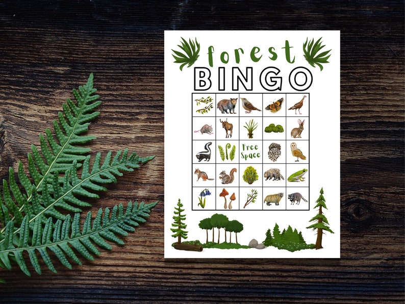 Forest Bingo: Printable Game for Camping, Forest School, Woodland ...