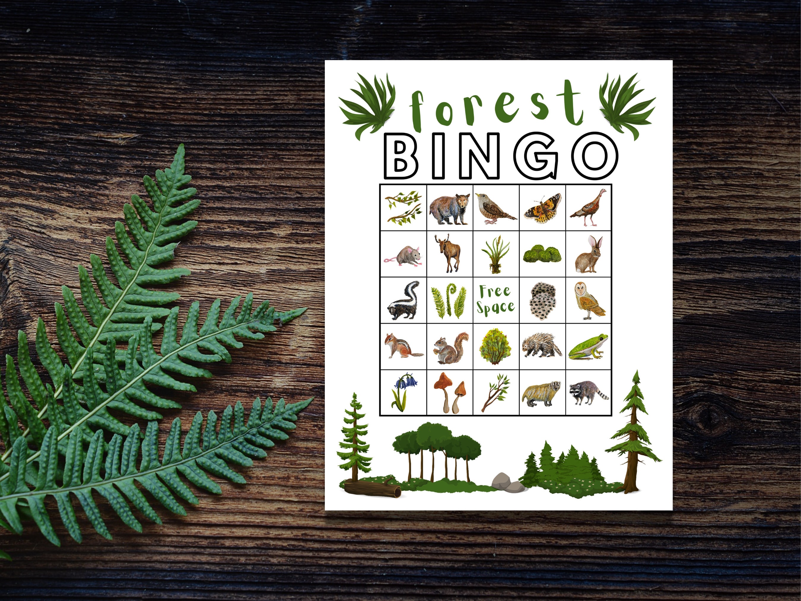 Forest Bingo: Printable Game for Camping, Forest School, Woodland ...