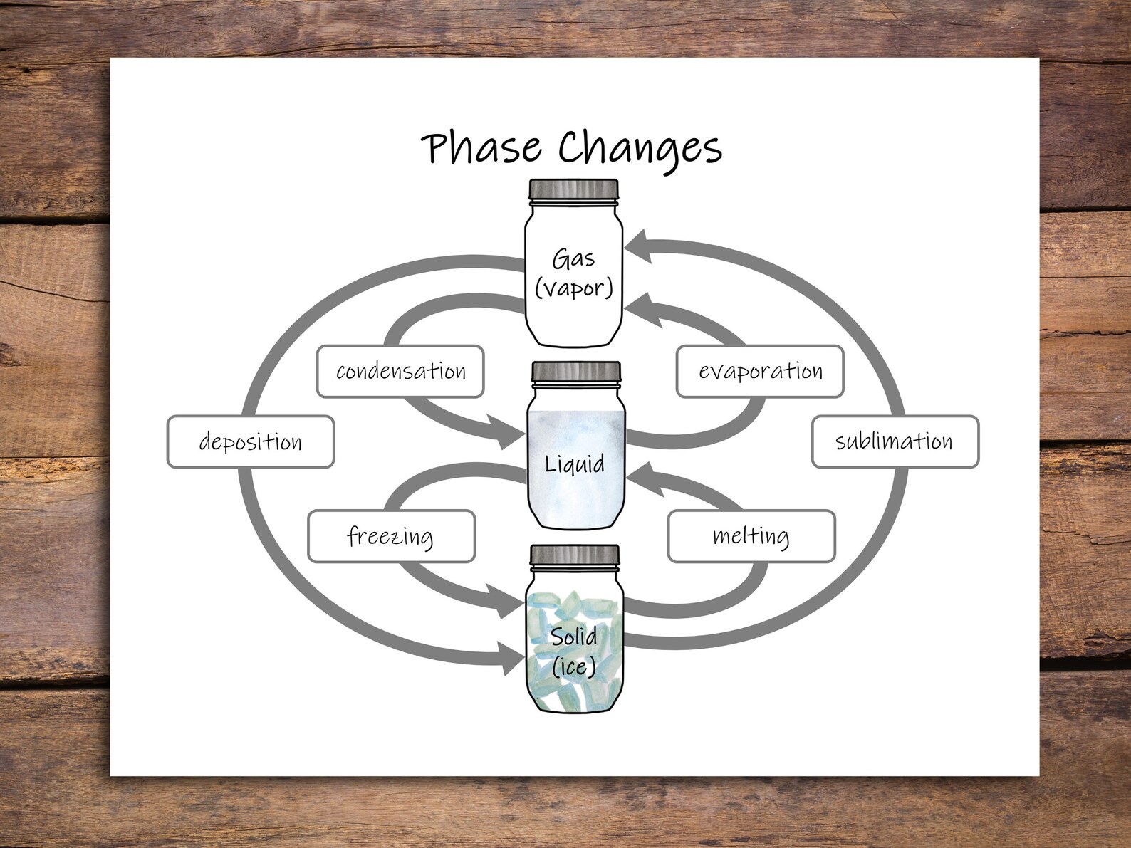Phase Change Diagram: Phases of Water Classroom Poster - Etsy