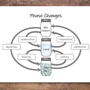 Phase Change Diagram: Phases of Water Classroom Poster, Science Diagram ...