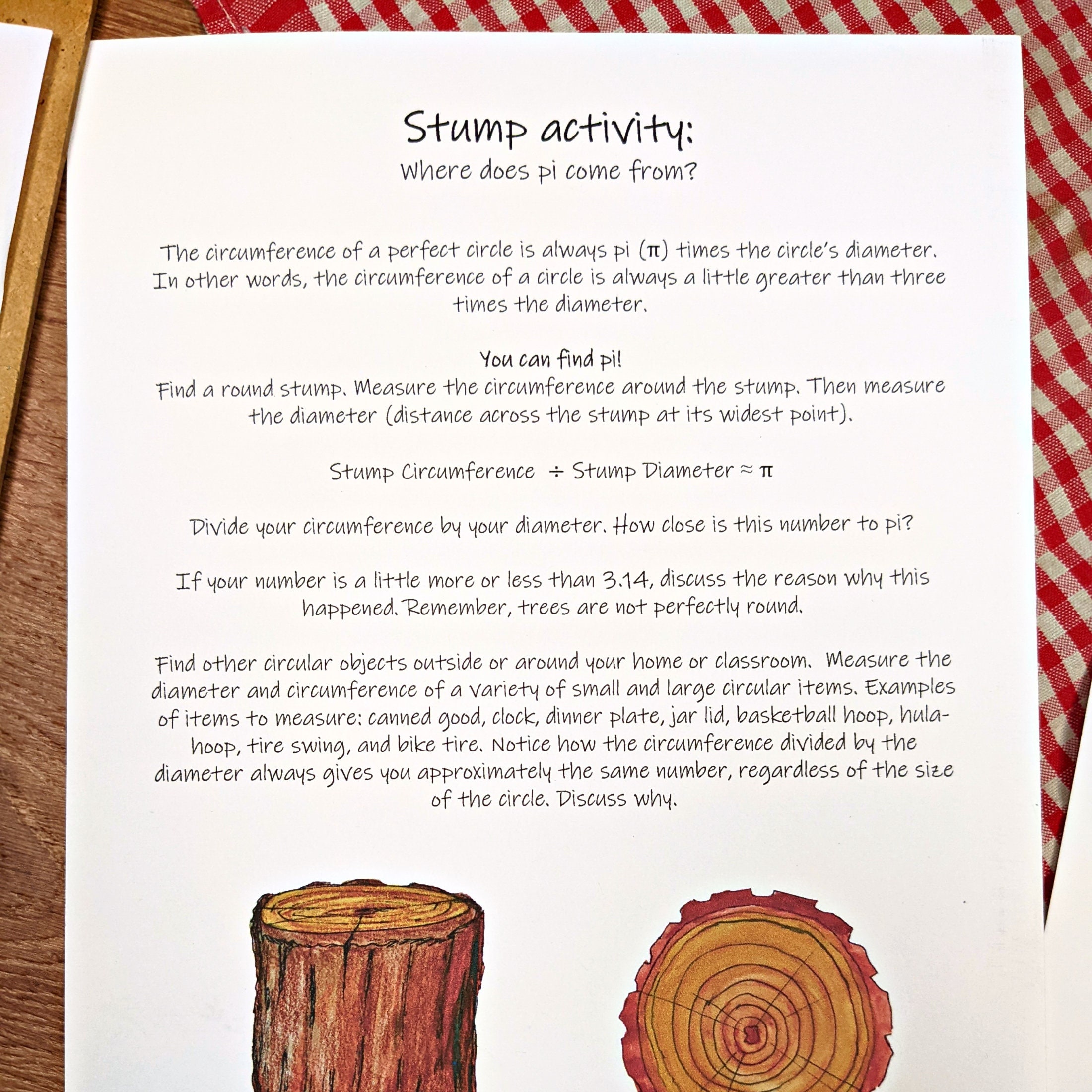 Circumference, Diameter, & Radius Mini Study: Forest Math Activities ...