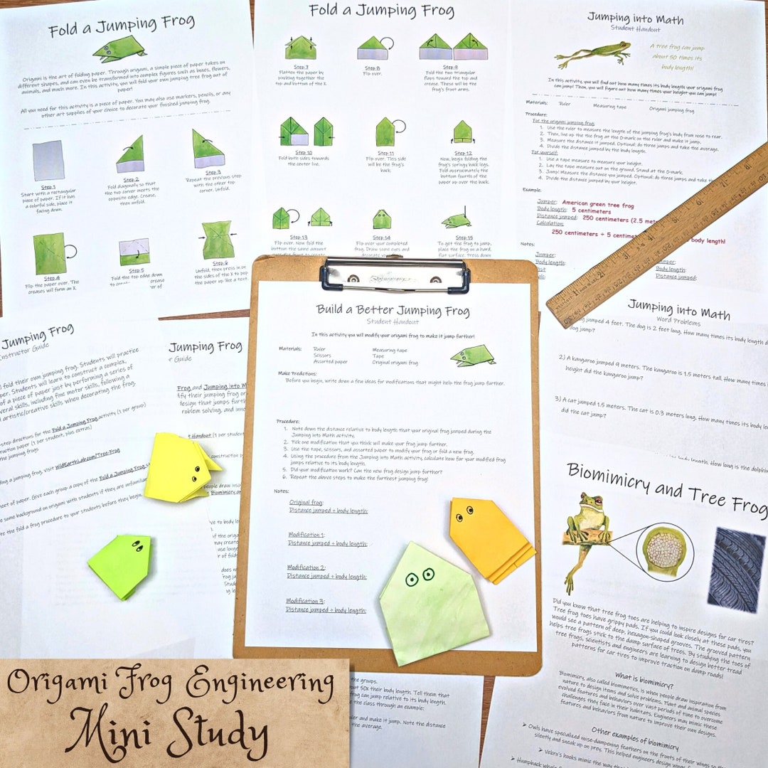 Origami Frogs & Engineering Mini Study: STEM Unit Study, Engineering ...