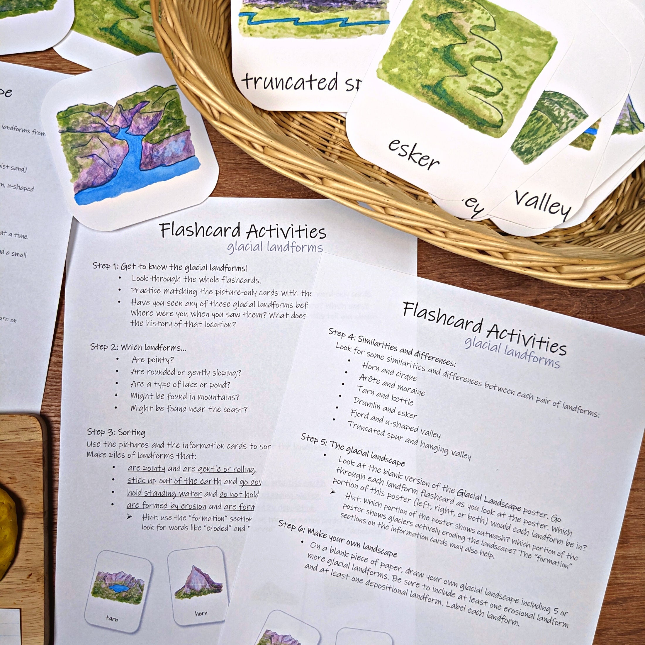 Glacial Landforms Study: Geography Learning Activities Lesson Plan ...