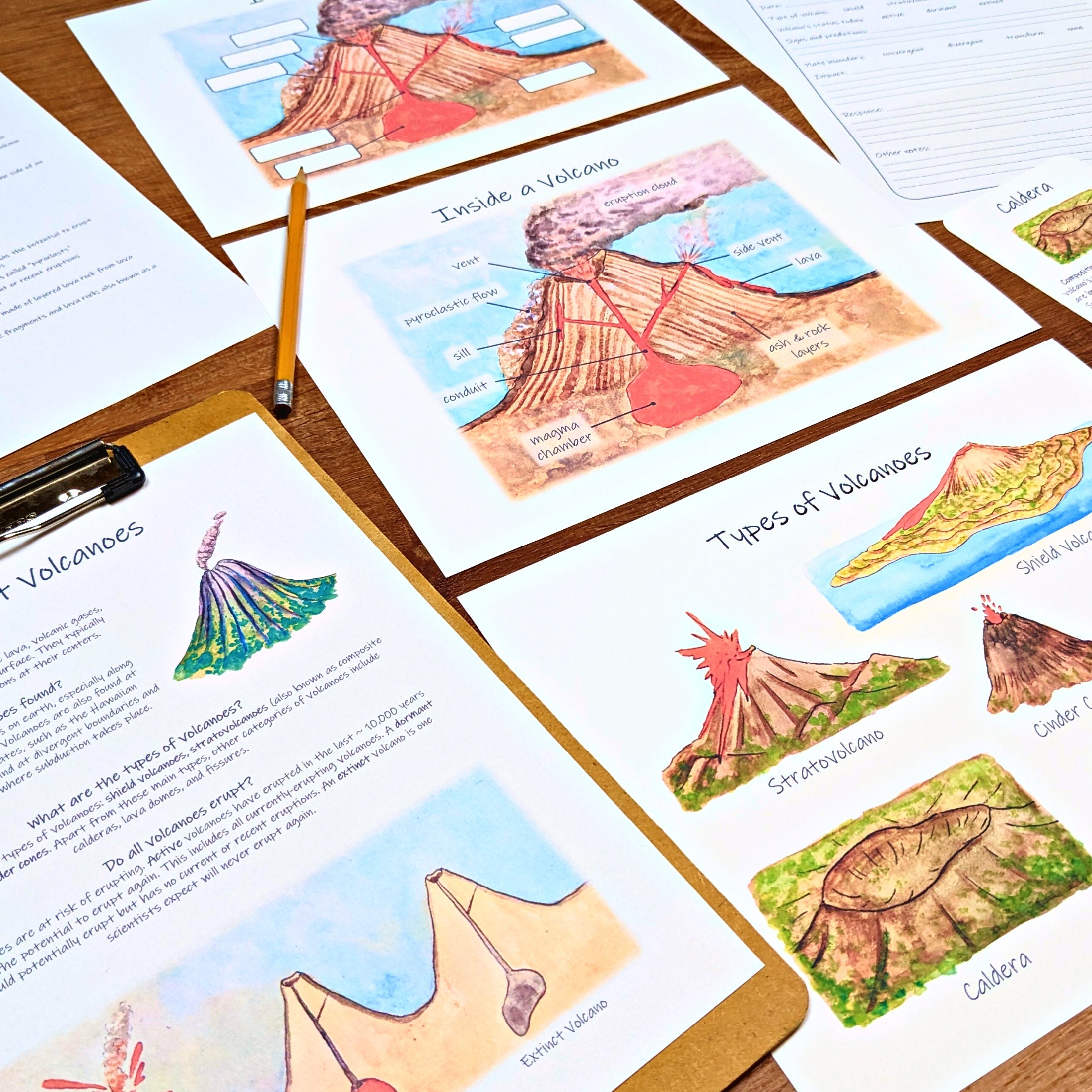 Volcano Mini Study: Earth Science Curriculum, Volcanoes Lesson Plan ...