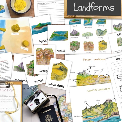 Common Landforms Mini Study: A Geography Study Pack for Kids - Etsy