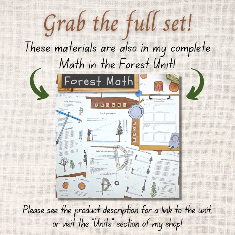 Circumference, Diameter, & Radius Mini Study: Forest Math Activities ...