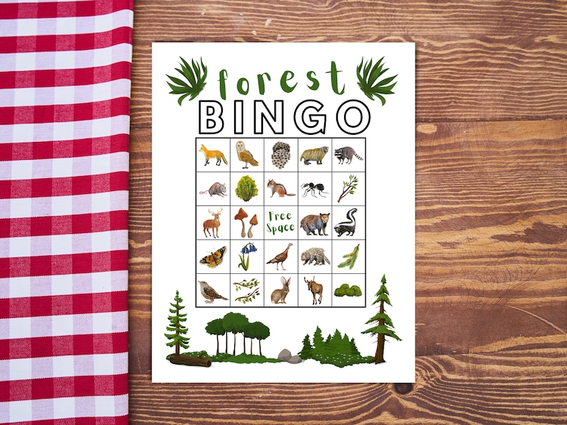 Forest Bingo: Printable Game for Camping, Forest School, Woodland ...