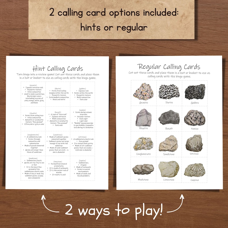 Rocks Bingo Game: Classroom Rock ID Activity, 25 Cards (PDF Download ...